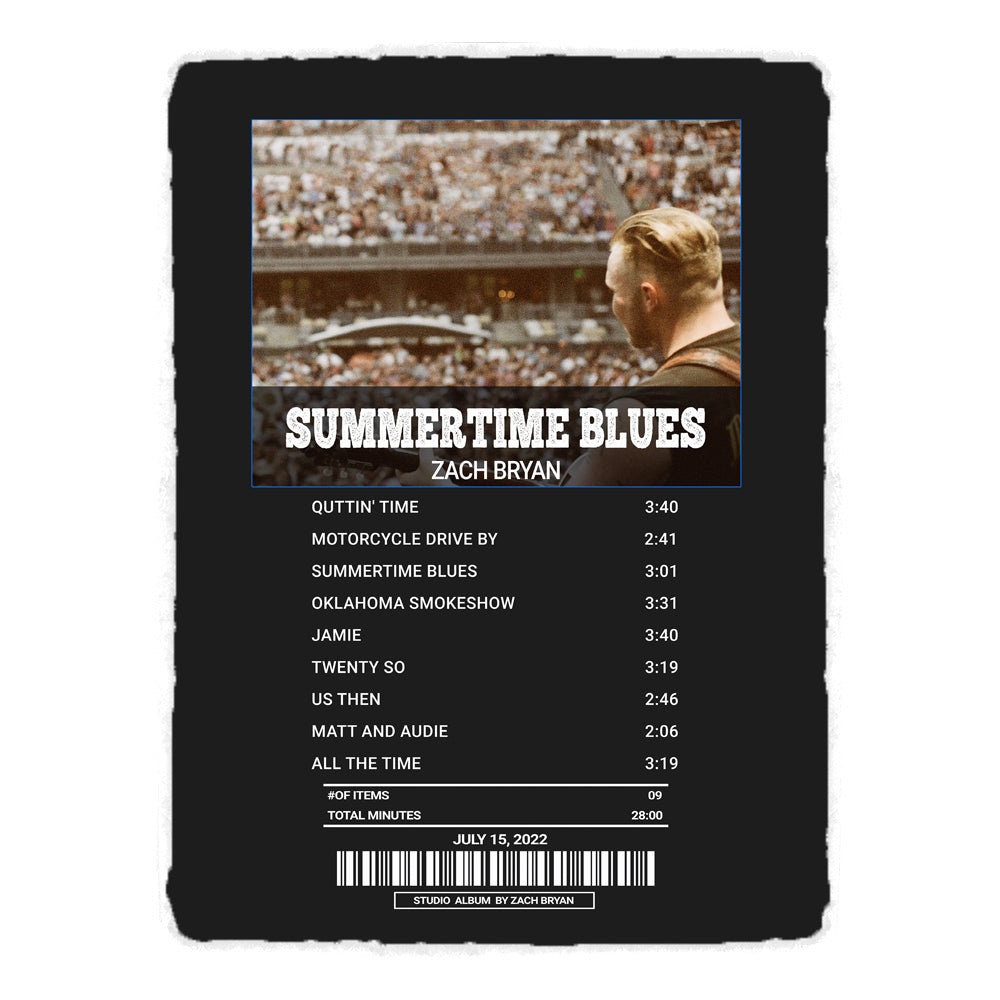 Summertime Blues By Zach Bryan [Rug] – Receipt Rugs