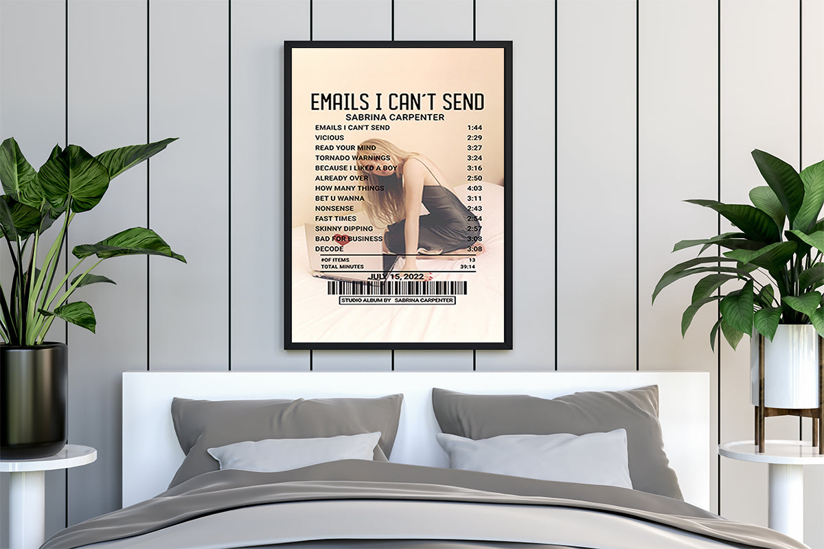 Emails I Can't Send By Sabrina Carpenter [Canvas] – Receipt Rugs