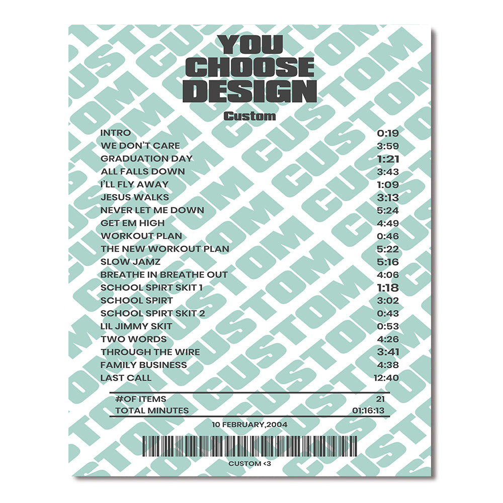 Custom Album Receipt [Canvas] – Receipt Rugs