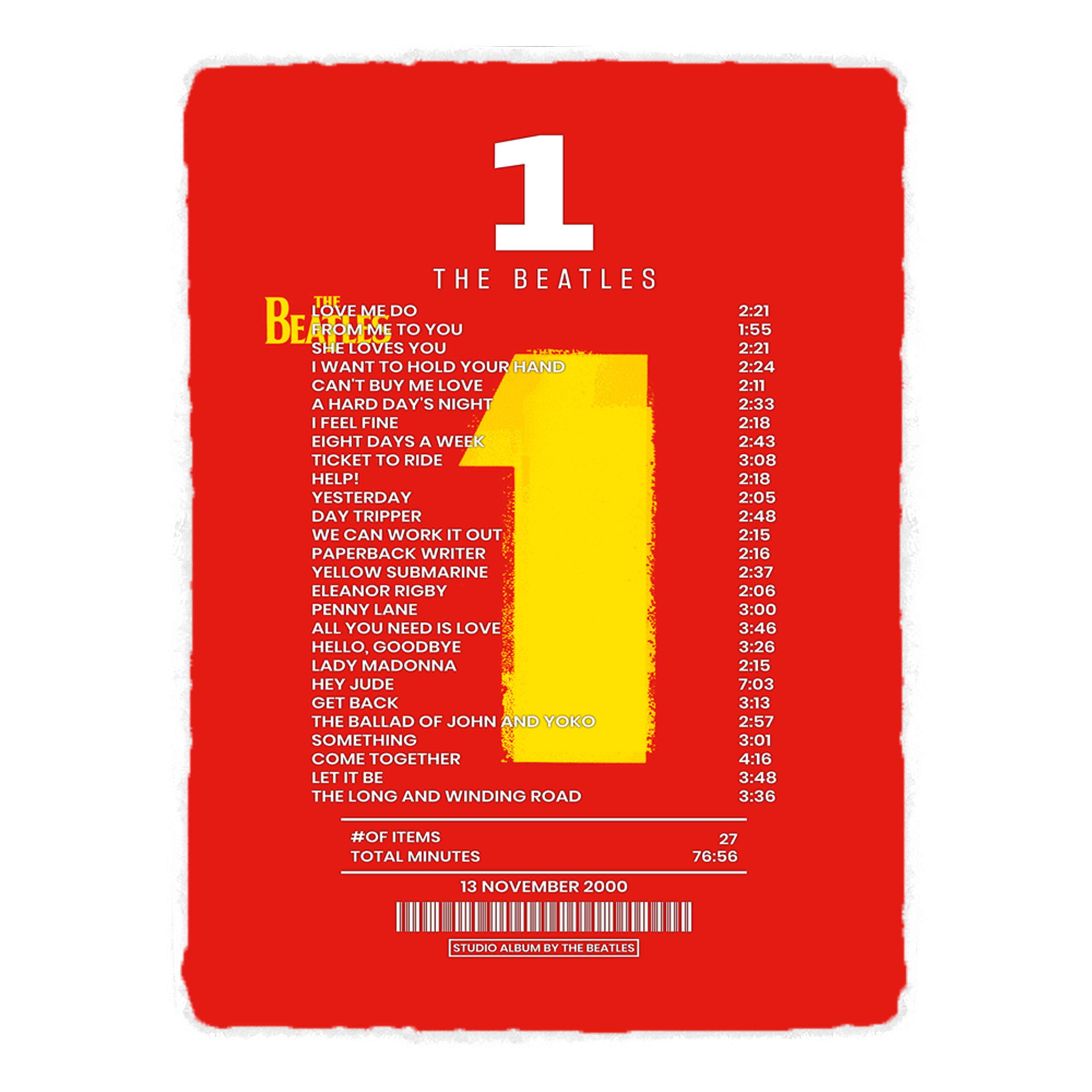 1 By The Beatles [Rug] – Receipt Rugs