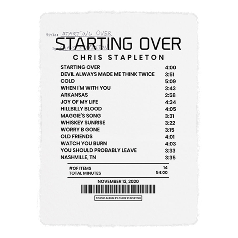 Starting Over By Chris Stapleton [Blanket] – Receipt Rugs