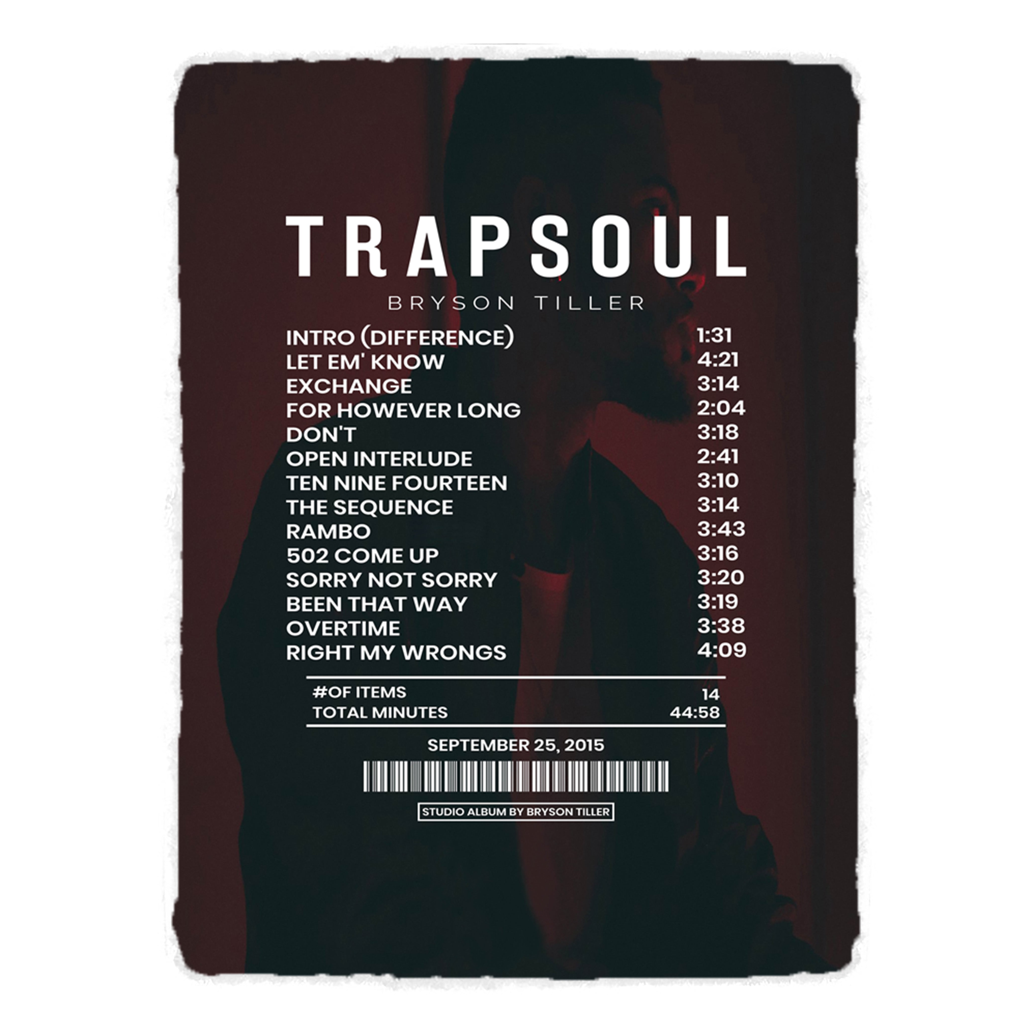T R A P S O U L By Bryson Tiller [Rug] – Receipt Rugs