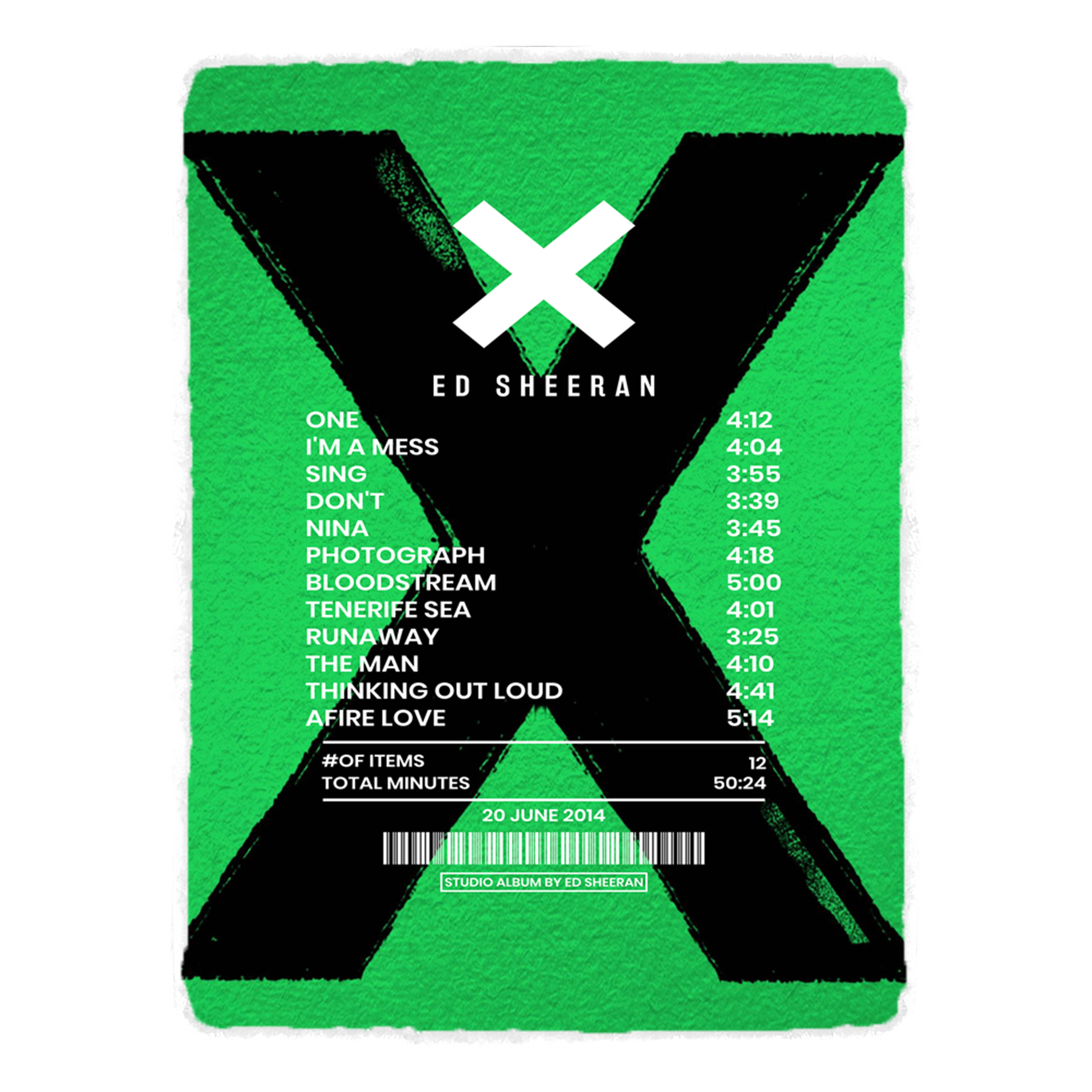 X By Ed Sheeran [Rug] – Receipt Rugs