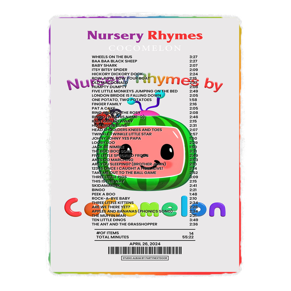 Nursery Rhymes By Cocomelon [Rug] – Receipt Rugs