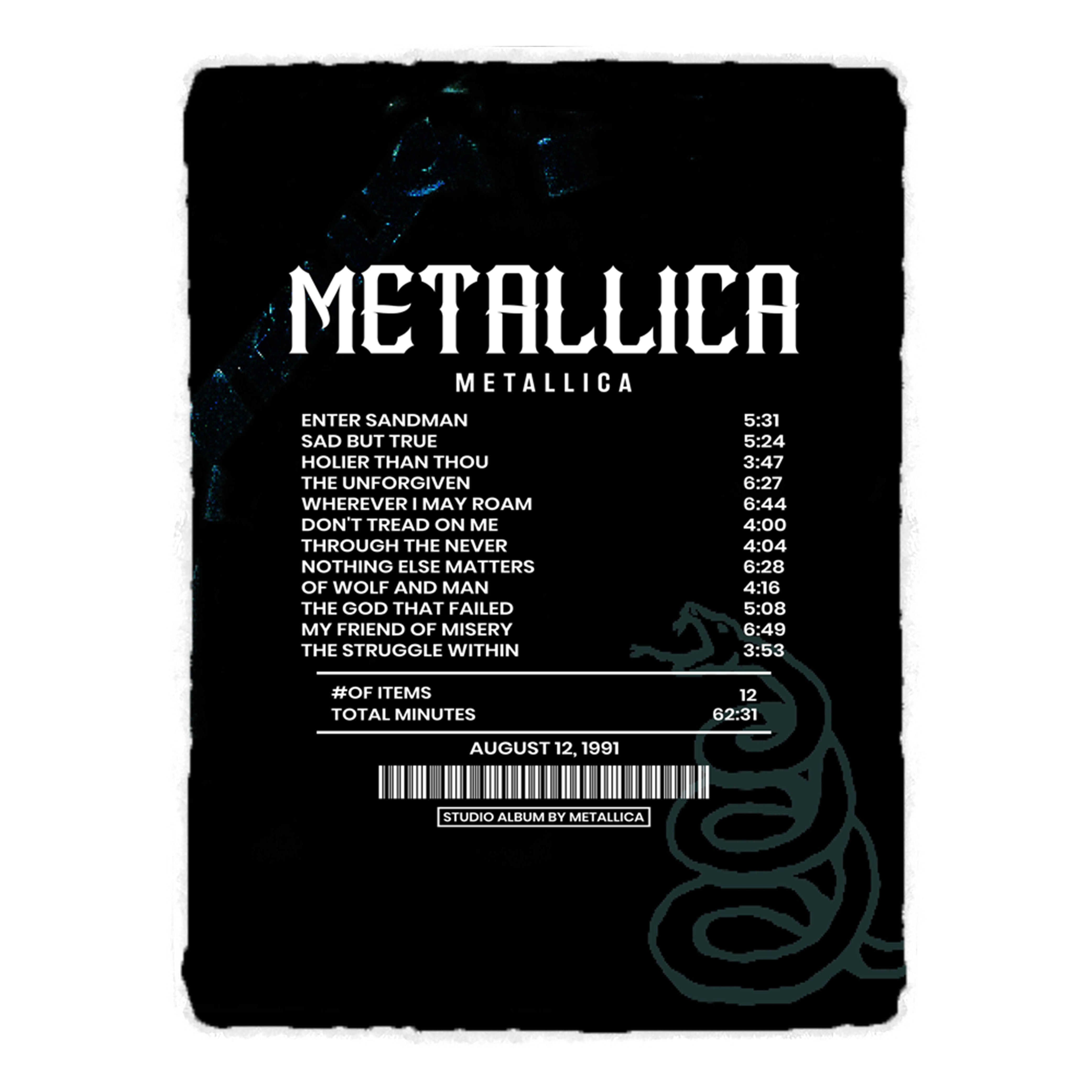 Metallica By Metallica [Rug] – Receipt Rugs