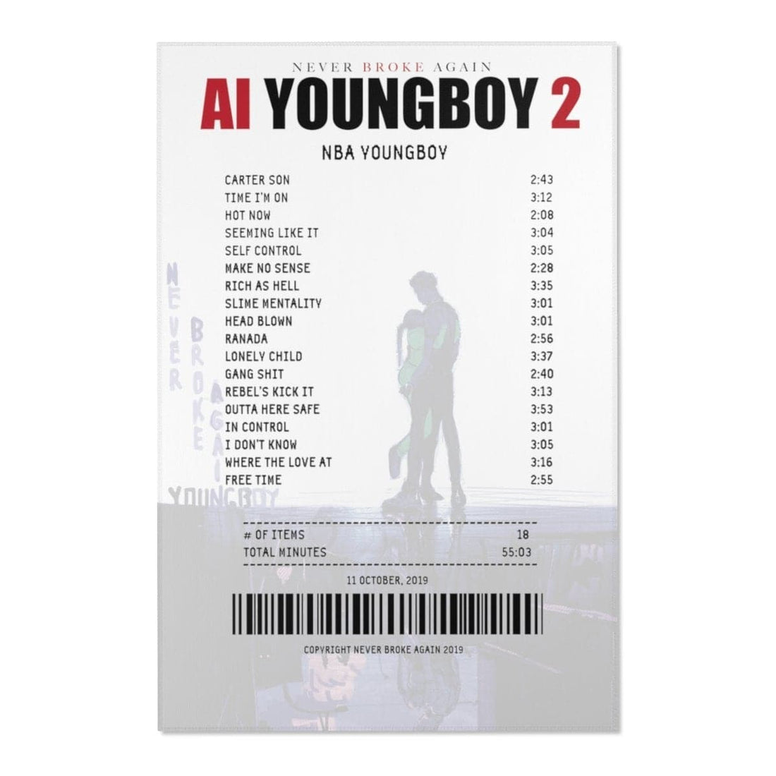 AI YoungBoy 2 - NBA YoungBoy [Rug] – Receipt Rugs