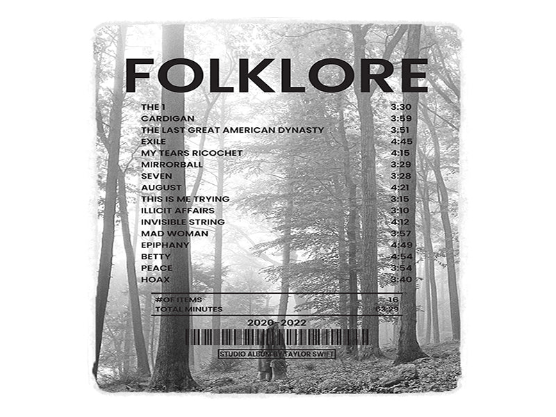 folklore (by Taylor Swift) [Canvas] – Receipt Rugs